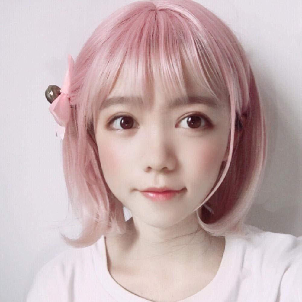 Shop Light Pink Short Straight Wave Wig for Students | Europe & America ...