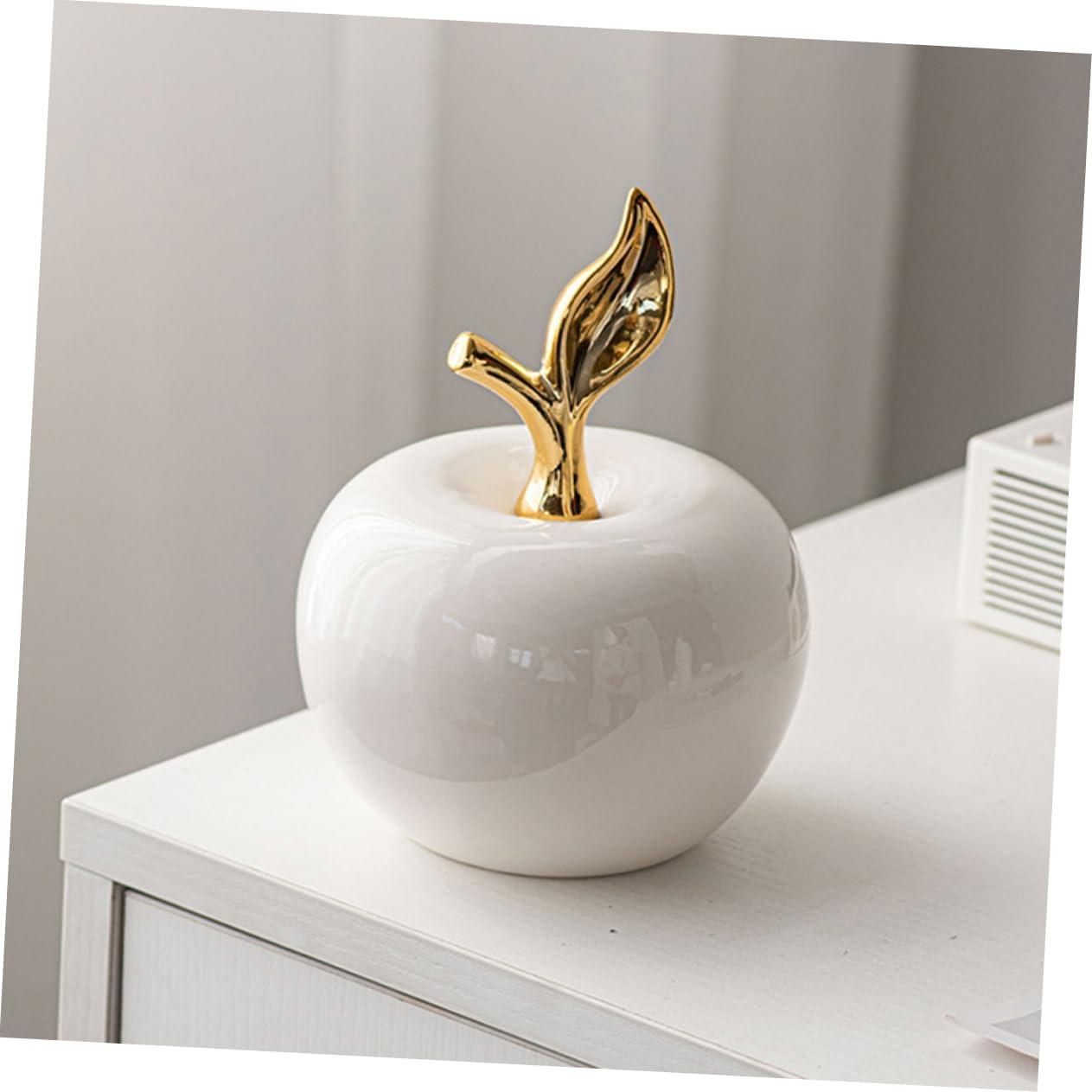 LIFKICH Ceramic Apple Ornament Crystal Apples Figurine Christmas Fruit ...