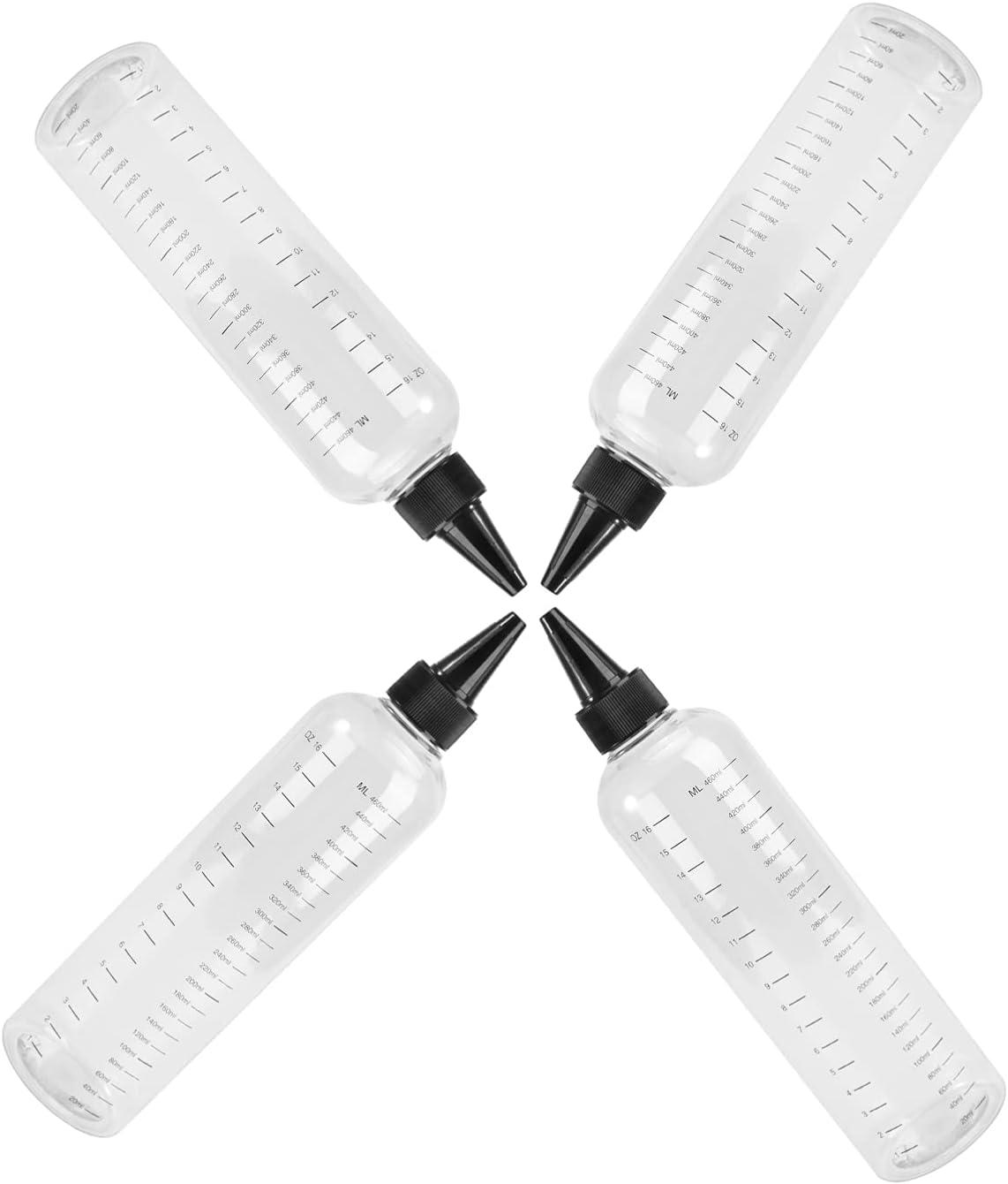 Lurrose 4 x 500ml Hair Color Bottles - Refillable Applicator with ...