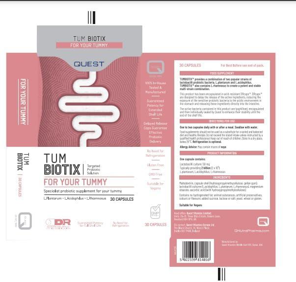 Quest Tum Biotix Probiotic Supplement - 2 Billion CFU for Gut Health ...