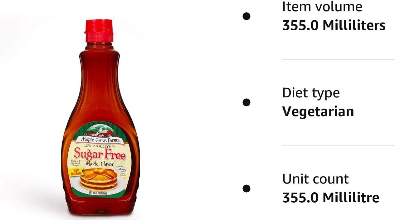 Maple Grove Farm Sugar Free Maple Flavor Syrup 355ml Low Carb Diabetic ...