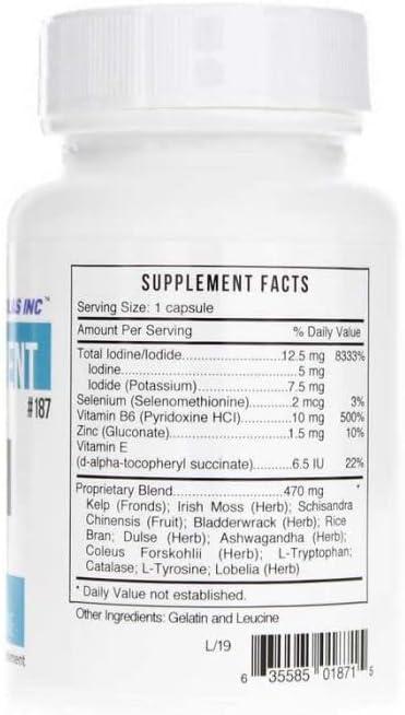 Systemic Formulas Bio Nutriment TMI Thyroid Metabolism + Iodine 60 Capsule #187 - Iodine ...