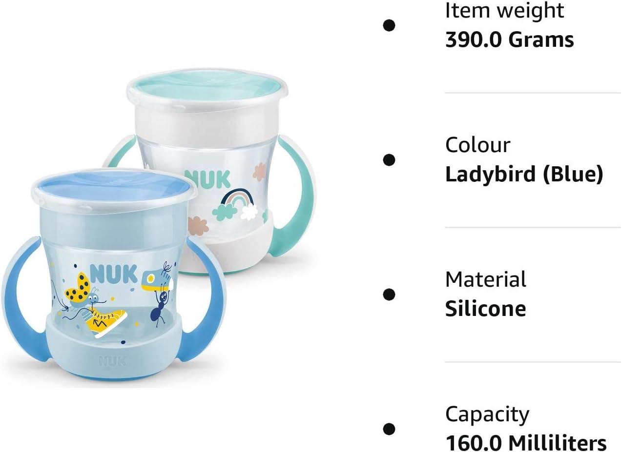 NUK Mini Magic Cup Sippy Cup 2-Pack | 360 Anti-Spill Rim | Easy Grip ...
