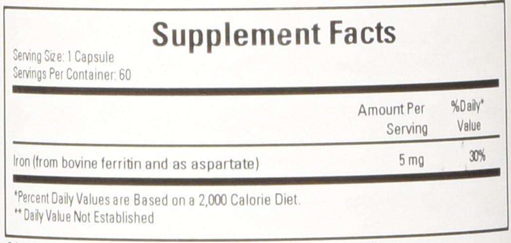 Ferritin Maximum Absorption Iron Supplement - 60 Capsules, 1-Pack ...