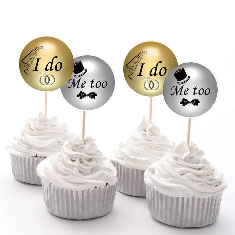 Wedding Celebration Engagement Cupcake Fairy Cake Toppers x 12 I do Me ...