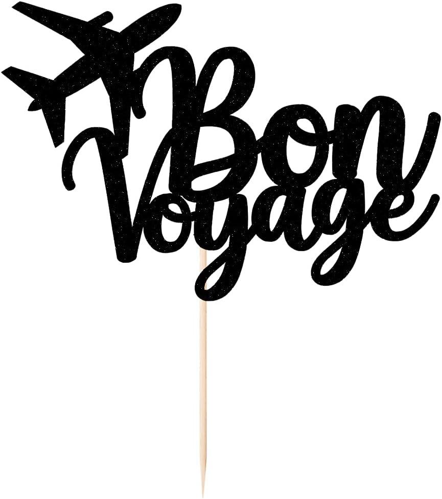 Kaoenla Bon Voyage Cake Topper Black Flash Cake Topper Apply to Moving ...