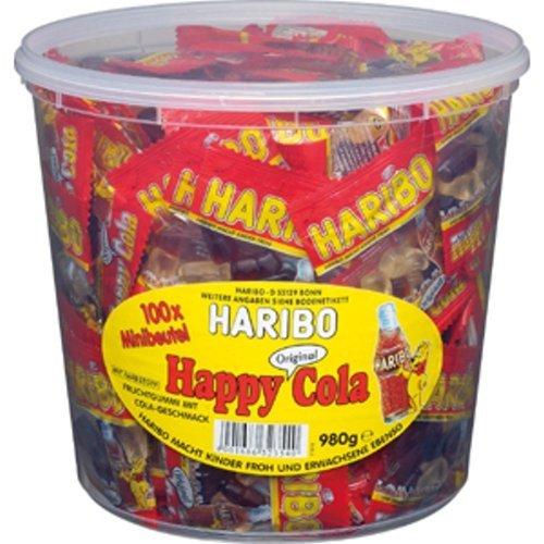 Haribo Happy Cola Mini Bags - 200 Pieces in Round Tin (2 x 980g) | Buy ...