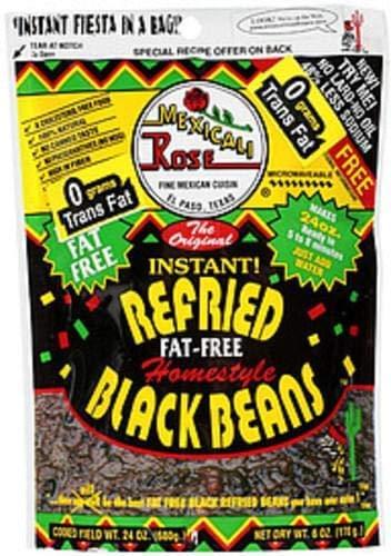 Mexicali Rose Low Fat Free Refried Black Beans Instant 3 Pack ...