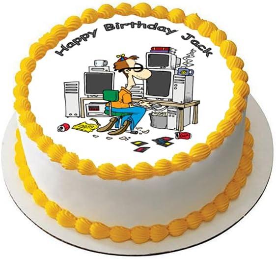 PC GEEK COMPUTER NERD 7.5 PREMIUM Edible ICING Cake TopperD D1 | Buy ...