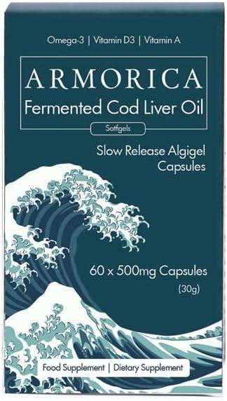 Buy ARMORICA Raw Atlantic Cod Liver Oil Capsules - Lacto Fermented ...