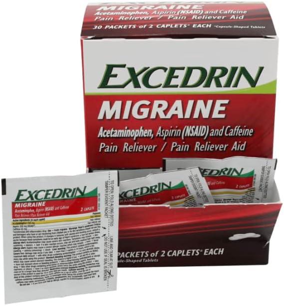 Excedrin Migraine 50 Pack - 2 Caplets per Pack - Single Dose Box | Buy ...