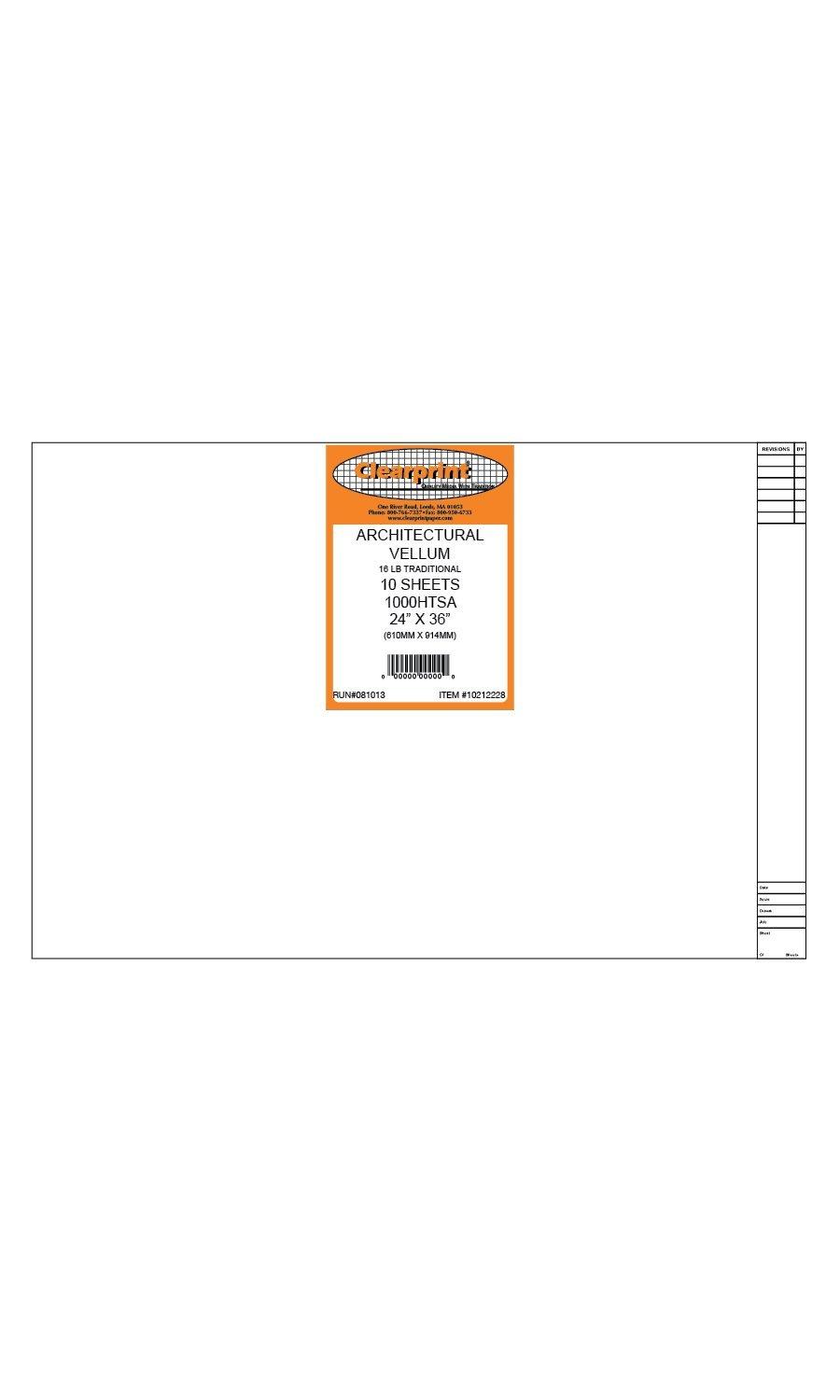 Clearprint Vellum Sheets with Architect Title Block and 8x8 Fade-Out ...