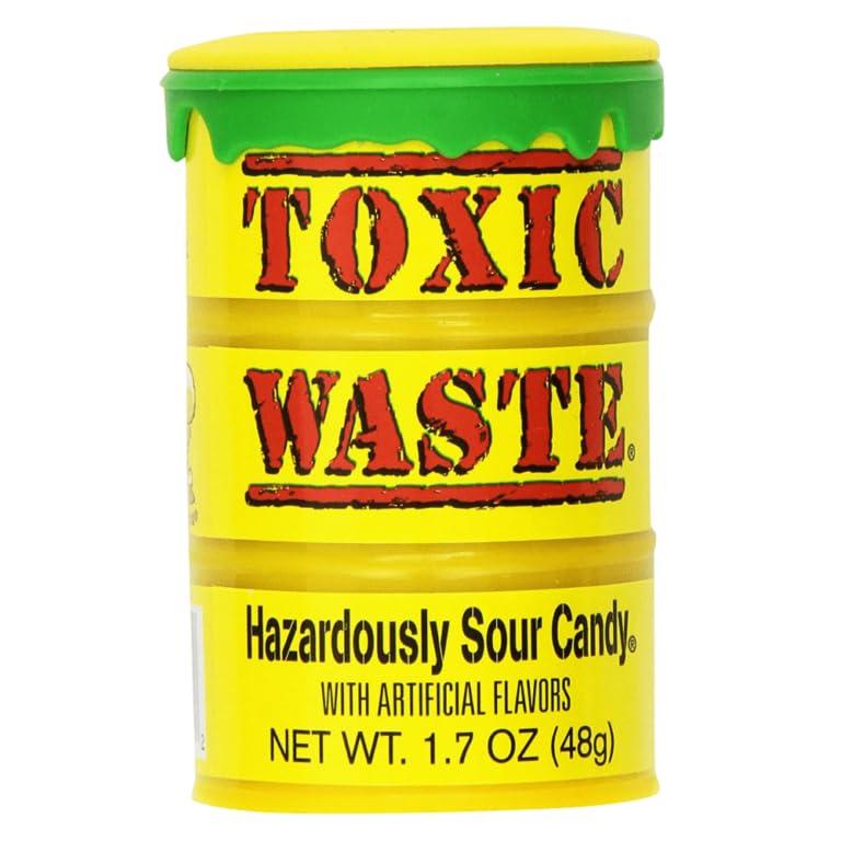 Toxic Waste Candy - 12 Pack Yellow Drums (42g each) - Apple Watermelon ...