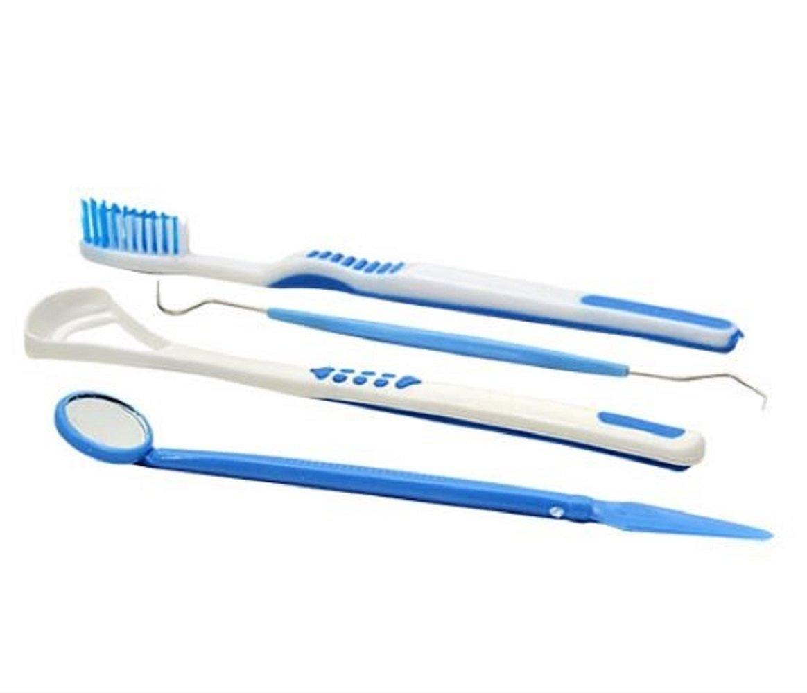 Dental Oral Care Kit: Soft Toothbrush, Tongue Cleaner, Mirror, Dental ...