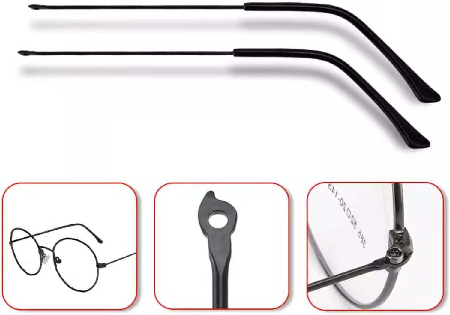 ZEALMAX Metal Temples Replacement for Myopia Glasses - Black Durable ...