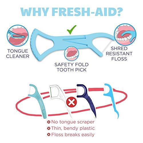 3-in-1 Floss Pick and Tongue Scraper - Total Oral Care for Fresh Breath ...