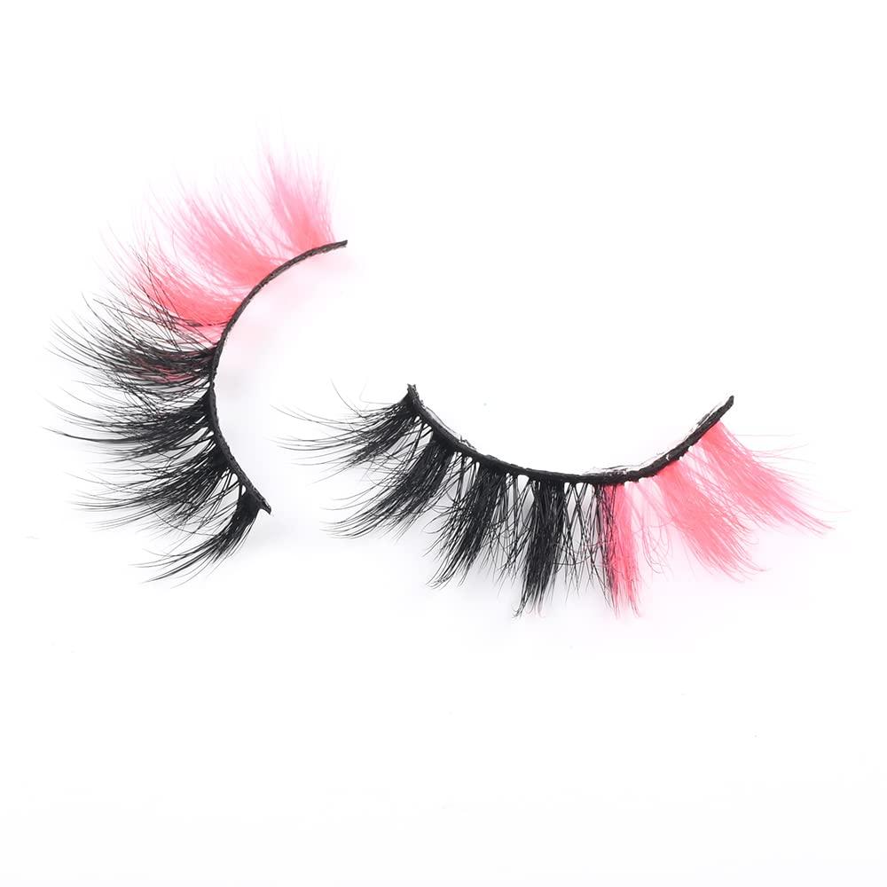 PINK LASHES - Colored Faux Mink Bottom Lash Set for Cosplay & Drag ...