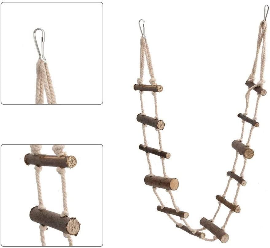 Nature Wood Climbing Ladder Toy for Hamsters, Squirrels, Parrots ...