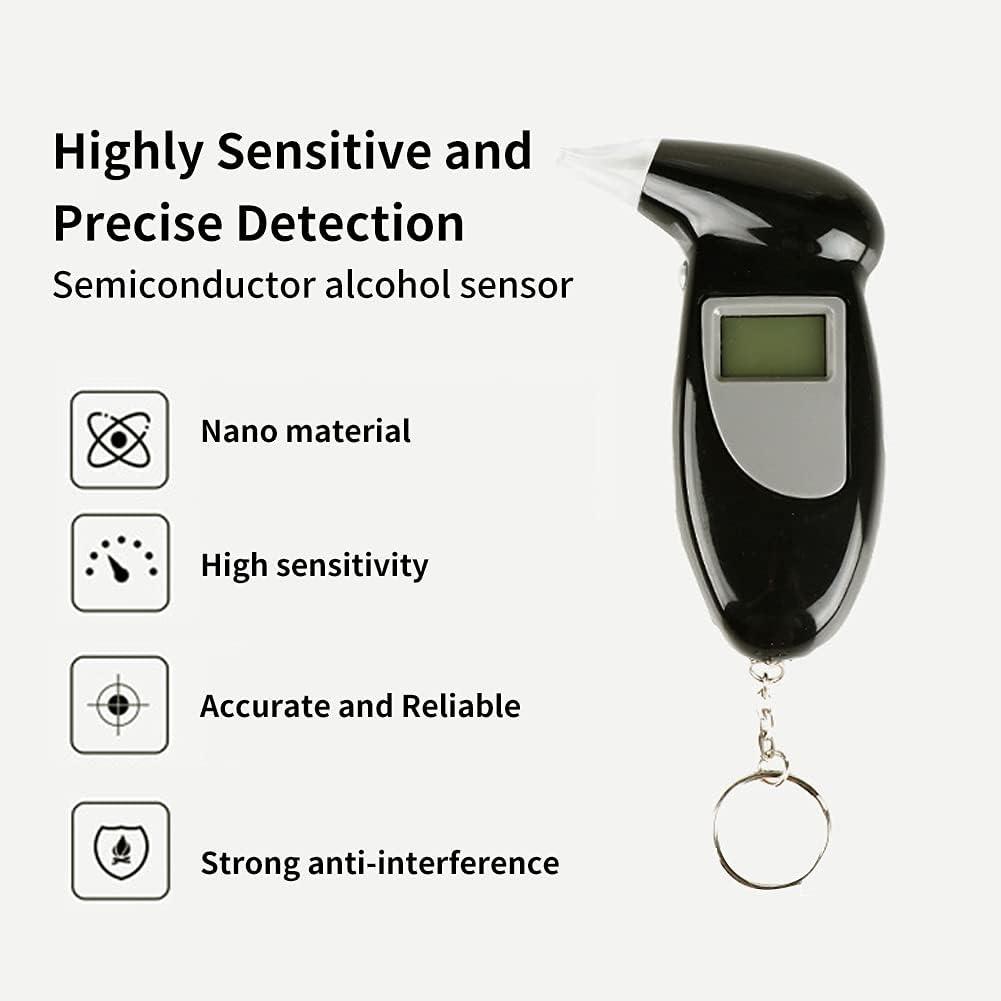 Portable LCD Breathalyzer with 50 Mouthpieces - Alcohol Tester for ...