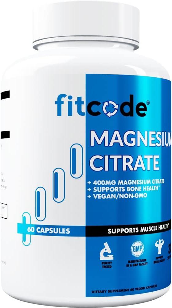 Fitcode Magnesium Citrate Capsules 400mg - Muscle and Bone Health Supplement | Buy Now with ...