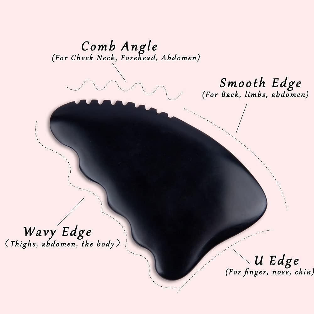 Ori MAGICI 3D Gua Sha Stone with 9-Edge Bian Stone for Gentle Scraping ...