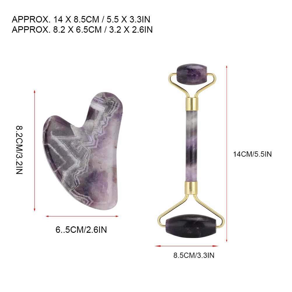 Premium Purple Jade Roller | Double-Head Facial Massage Roller for ...