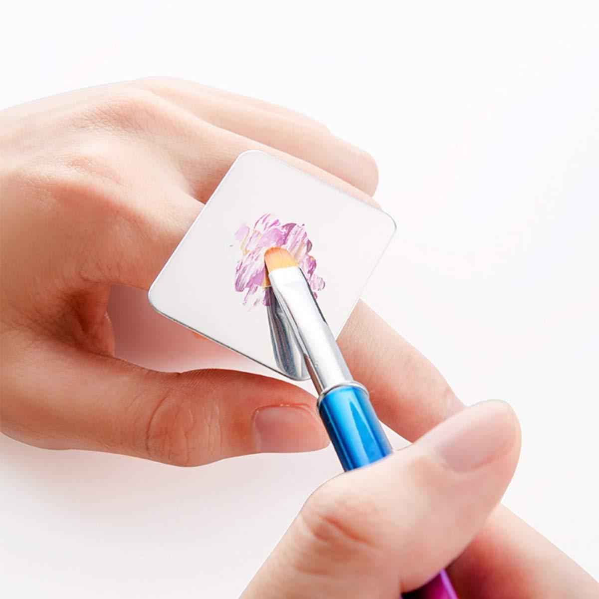 Minkissy Mini Stainless Steel Makeup Plate with Spatula Tool for Nail ...