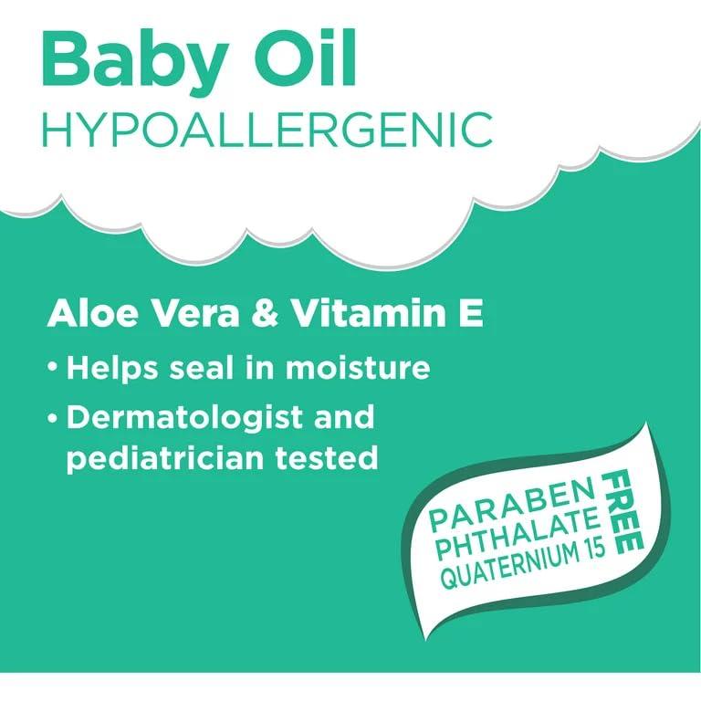 Equate Baby Hypoallergenic Oil with Aloe Vera & Vitamin E - 20 fl oz ...