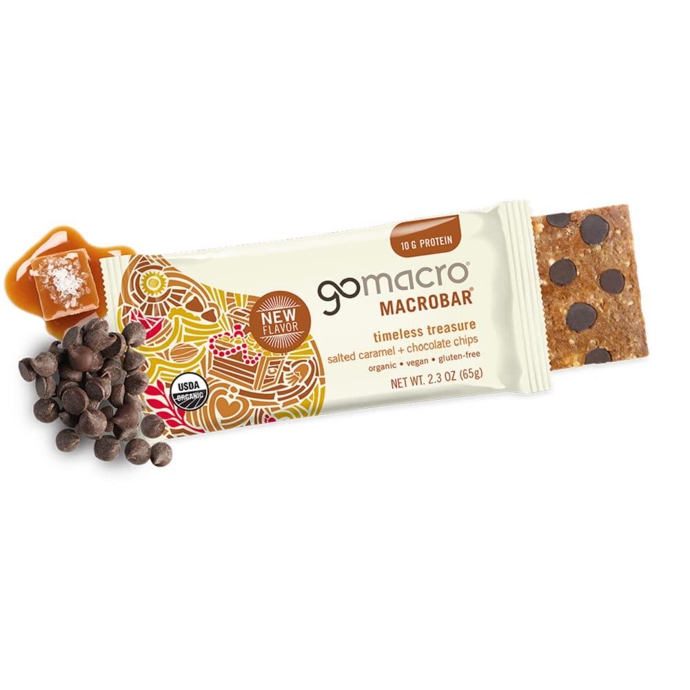 GoMacro Organic Vegan Protein Bars - Salted Caramel + Chocolate Chips ...
