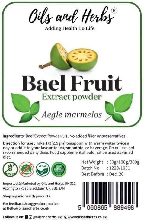 Organic Bael Fruit Extract Powder 5:1 Aegle marmelos - No fillers and ...