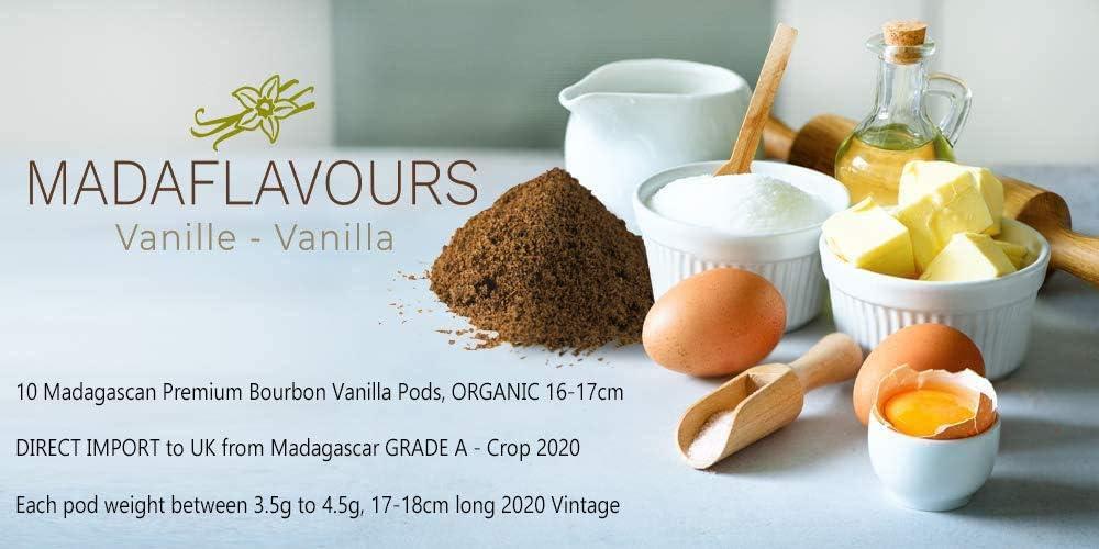 10 Premium Bourbon Noir Madagascan Vanilla Pods/Beans 4g-5g per pod 18/20cm. Weight +-40g - 2021 ...