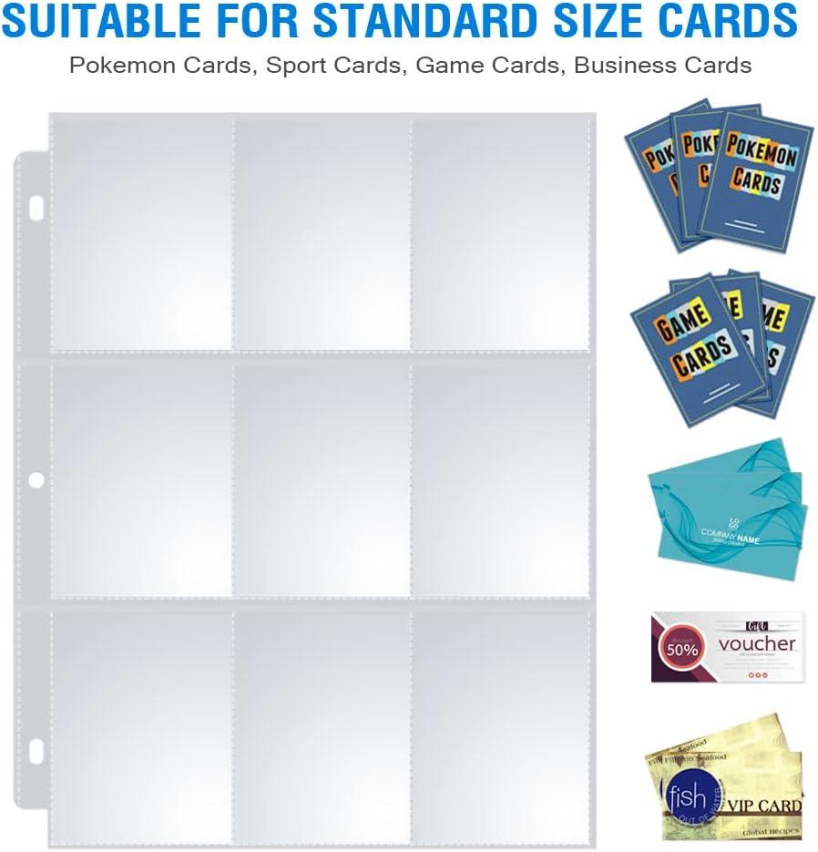 36 Pack 9 Pocket Page Protector - Sooez Trading Card Sleeves for 3 Ring ...