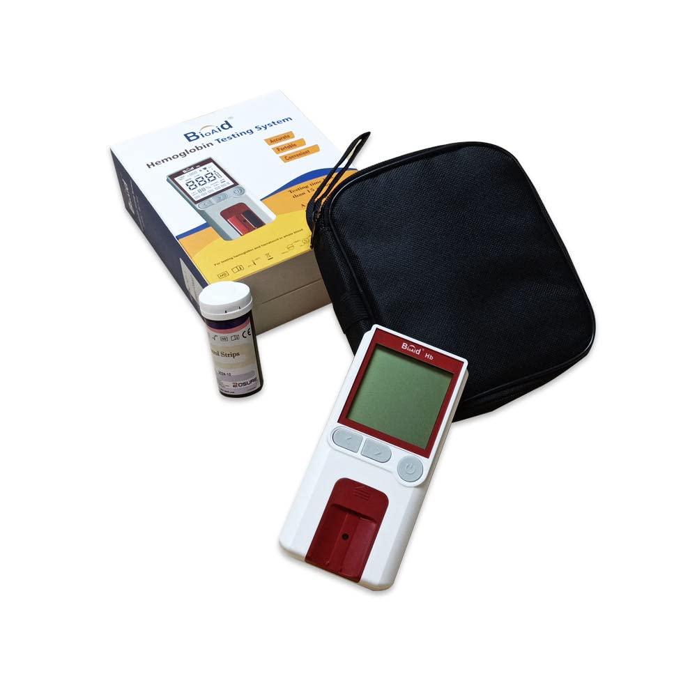 Bioaid Hemoglobin Test Meter Kit with 10 Strips - Accurate & Easy-to ...