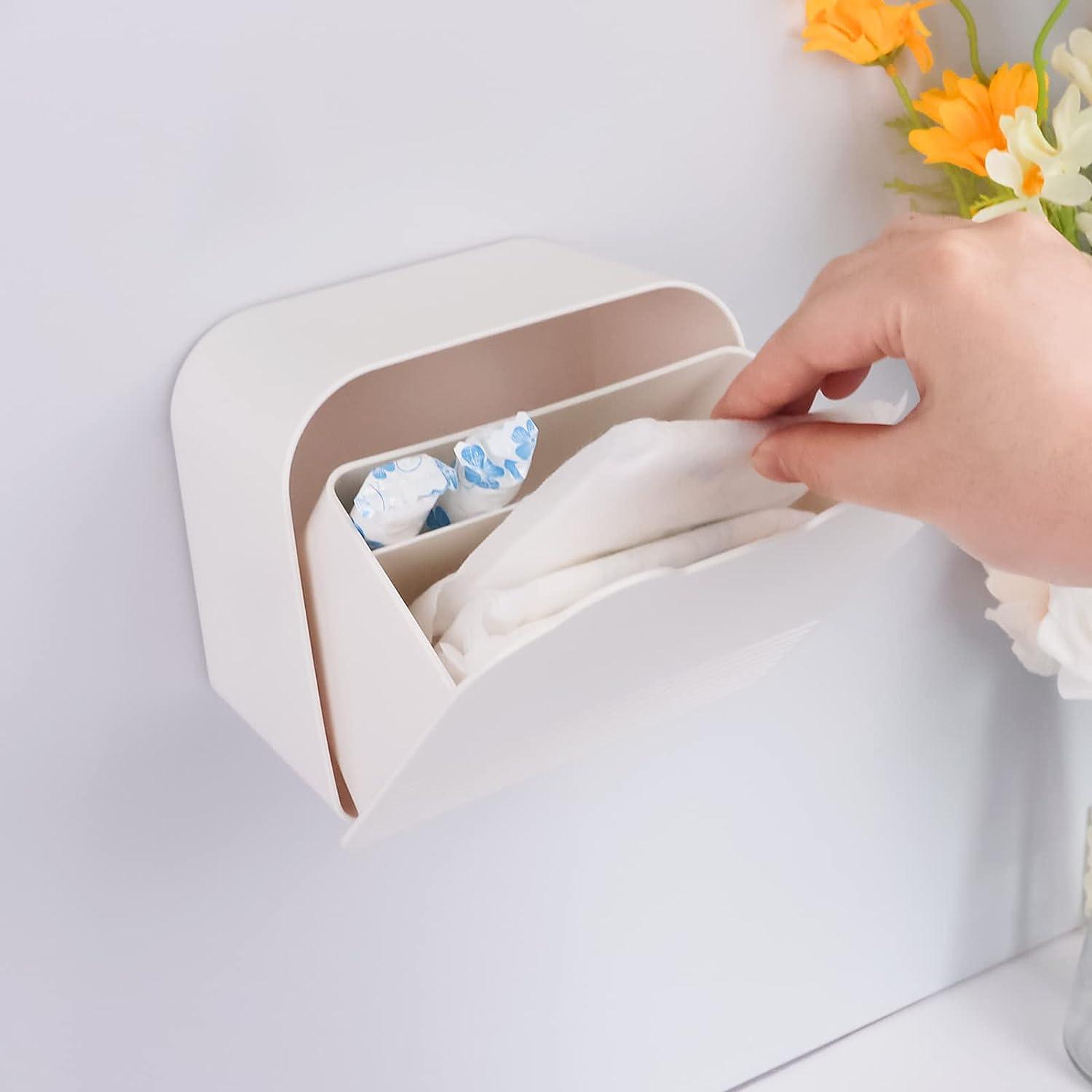 Portable Sanitary Napkin Storage Container - White Organizer Box for ...