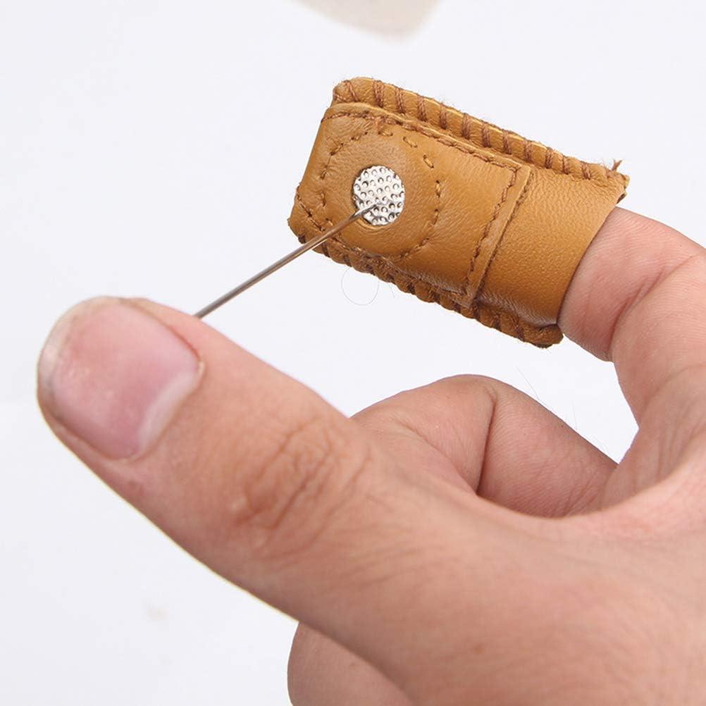 4-Piece Leather Thimble Set for Hand Sewing, Quilting, Knitting - 2 ...