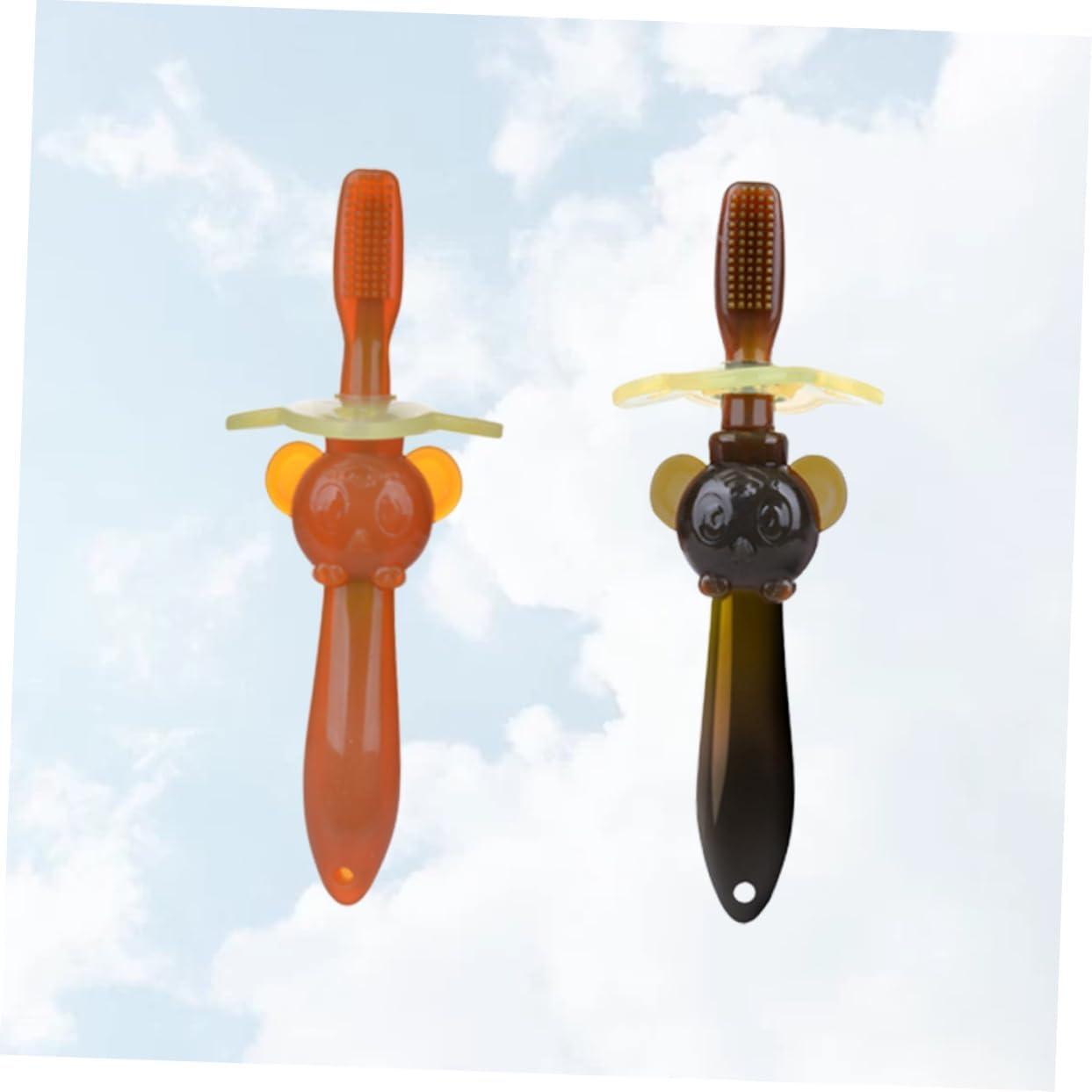 Minkissy 2-Pack Toddler Toothbrush Bite Ring - Safe Soft Bristles ...