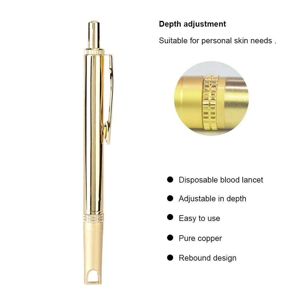 Pure Copper Blood Lancet Pen for Painless Blood Testing - Acupuncture ...