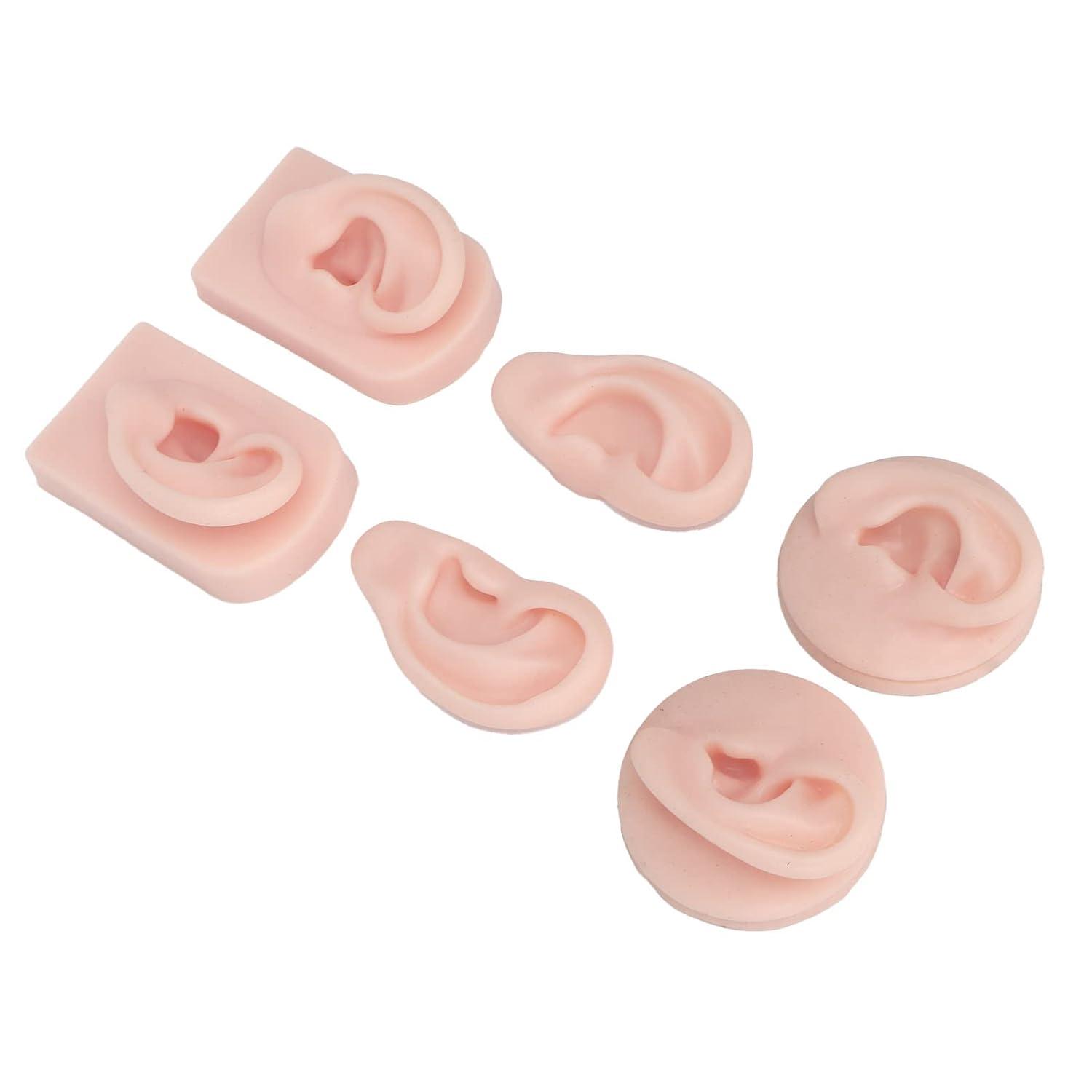 3 Pairs Soft Silicone Human Ear Models for Piercing Practice - Flexible ...
