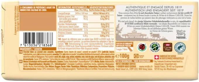 Cailler Blonde Chocolate Tablet with Almonds (100g) | Buy Now with ...