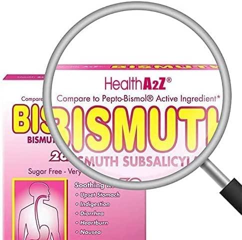 HealthA2Z Bismuth 262mg Chewable Tablets - Multi-Symptom Relief - 36 ...
