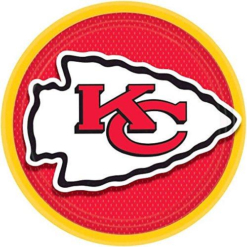 Amscan Kansas City Chiefs NFL Football Red Yellow Dinner Plates 9 ...