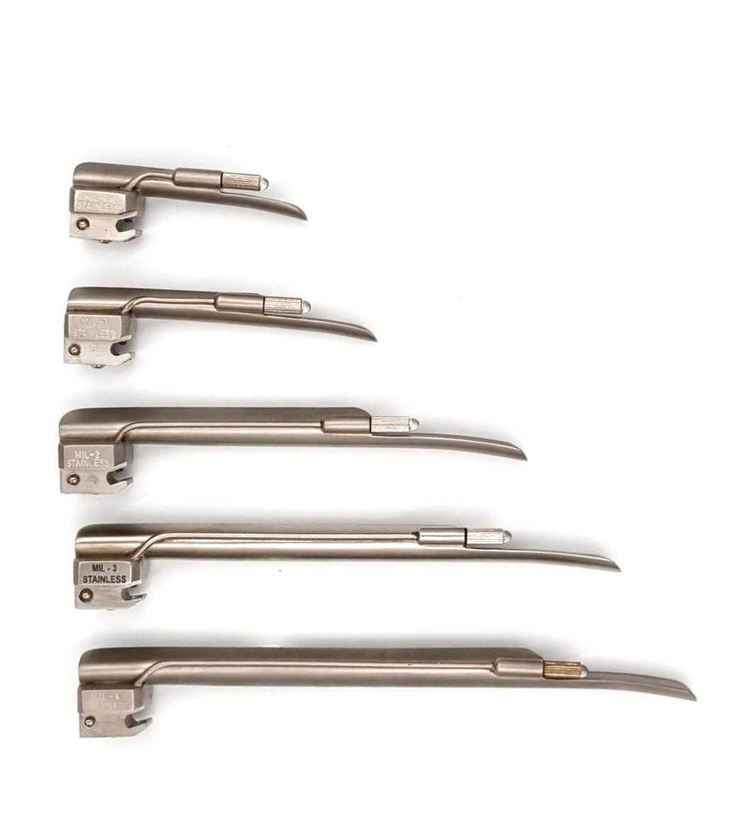 SURGICAL ONLINE Airway Intubation Deluxe Set - Five Straight Blades ...