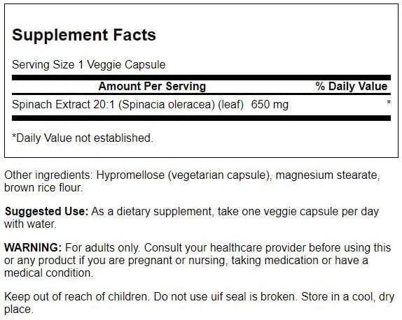 Swanson Spinach Leaf Extract - Herbal Supplement for Overall Health ...