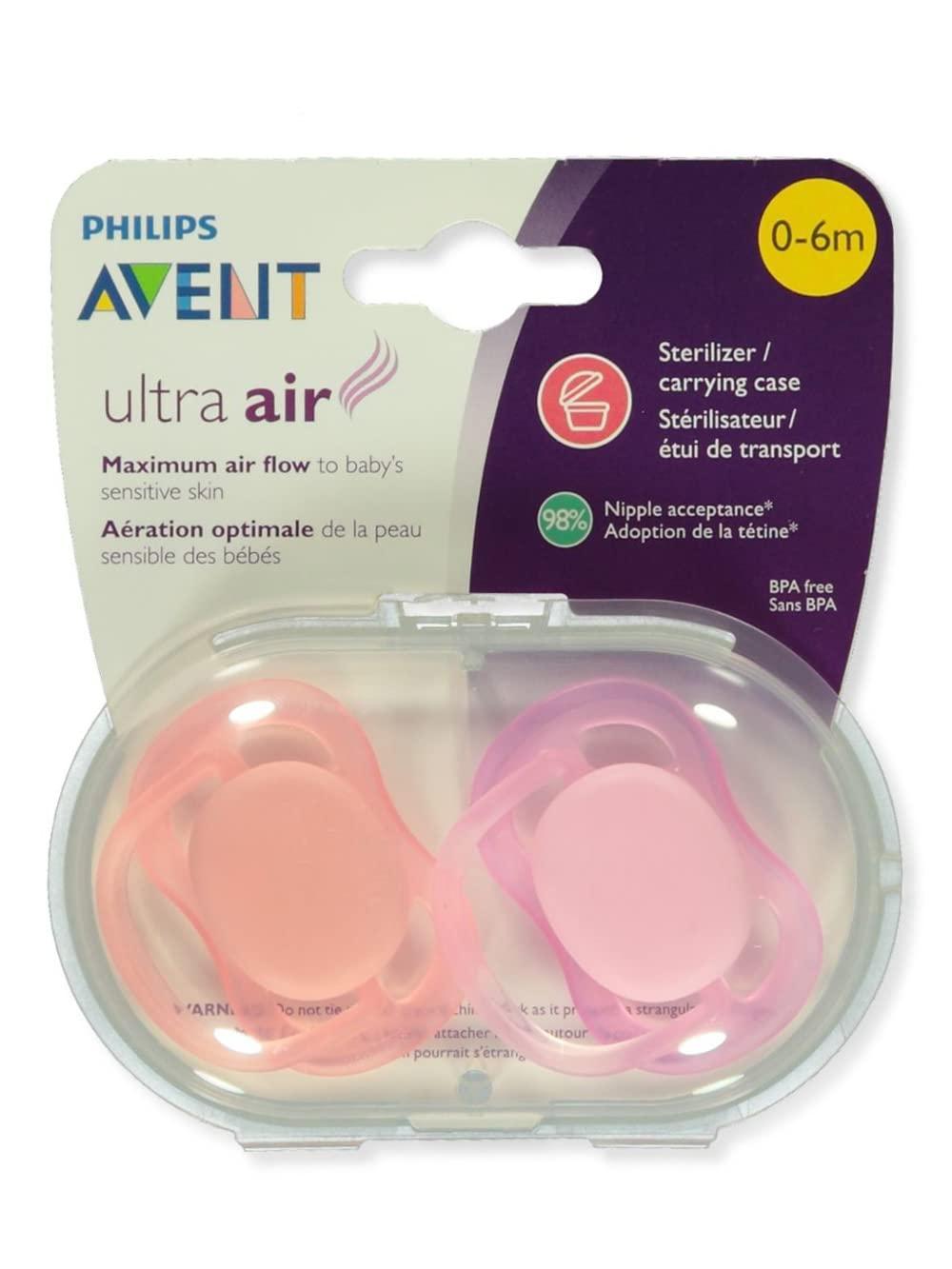 Philips Avent 2-Pack Ventilated Orthodontic Pacifiers - Pink one Size ...