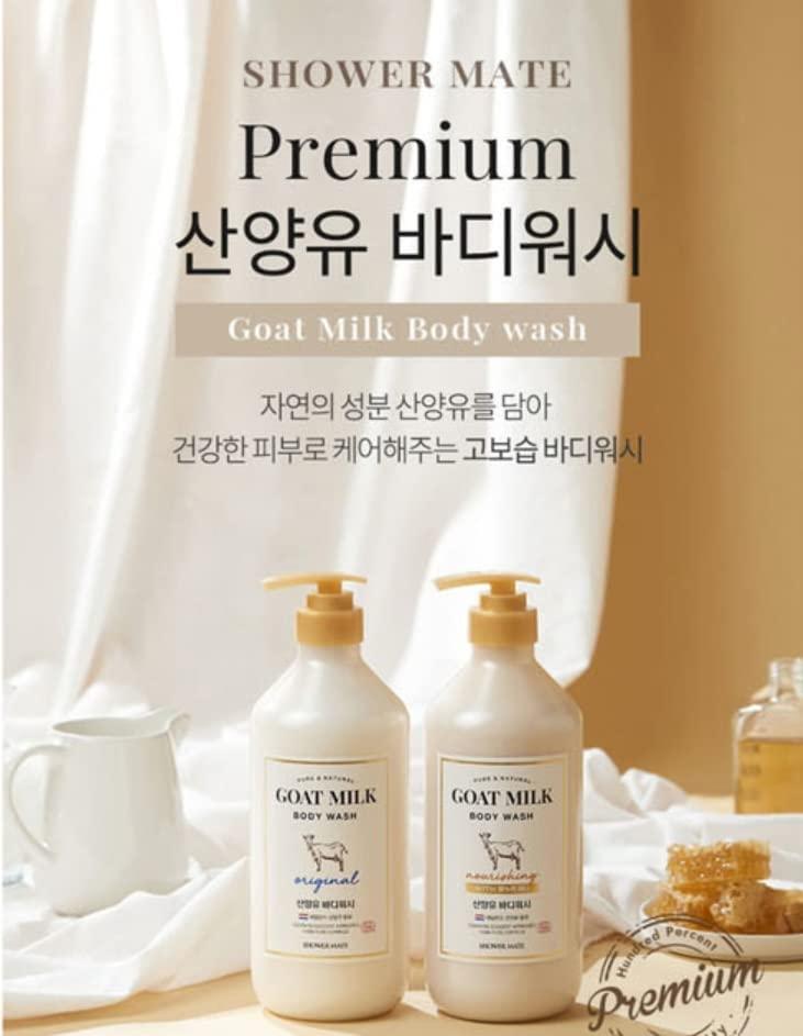Shower Mate Goat Milk Body Wash with Manuka Honey - 27 fl oz/ 800mL ...