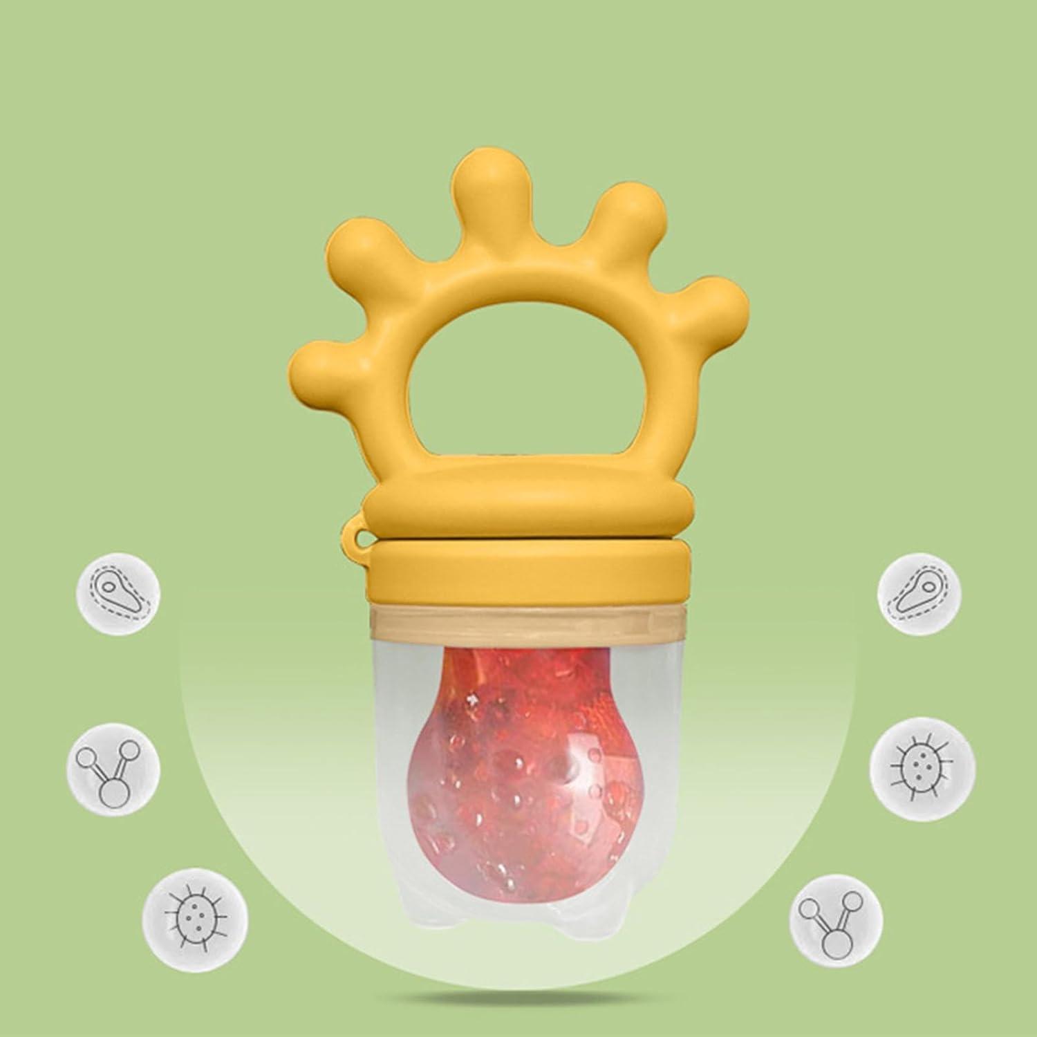 Silicone Baby Fruit Feeder & Soothing Pacifier | Reusable Gummy Ring ...