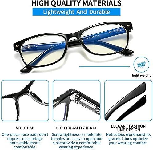 Suertree Anti-Blue Reading Glasses (3 Pack) - 2.0x Diopter Optics with Spring Hinges for Men ...