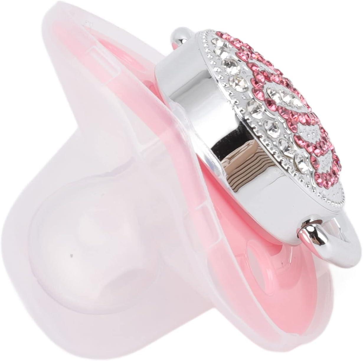 Luxury Bling Pacifier & Clip Set for Newborns | Diamond Crown Pink ...