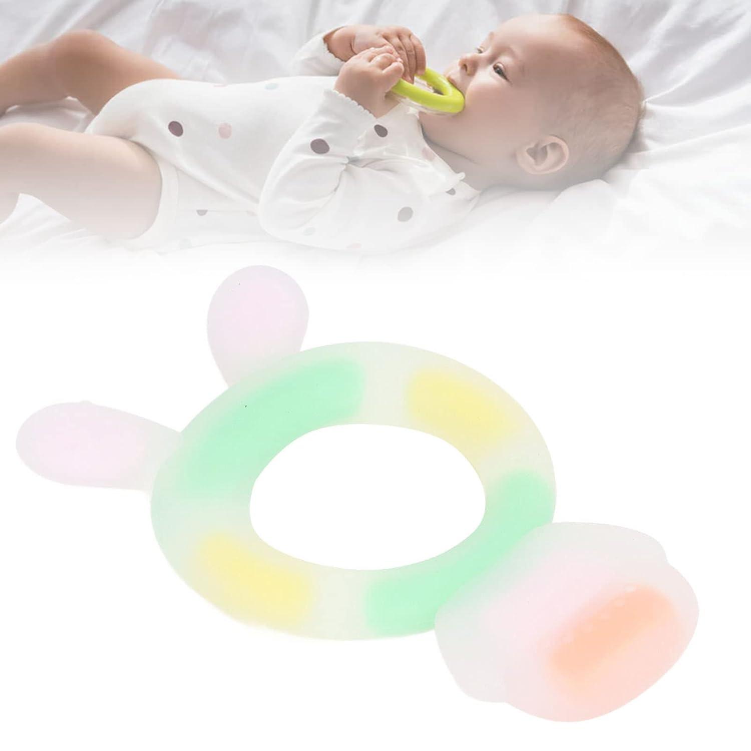 Silicone Baby Bite Ring - Soft Cartoon Rabbit Chew Toy for Travel ...