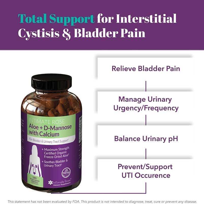 Interstitial Cystitis Relief: Aloe Vera Capsules with D-Mannose & Calcium - 200x Concentrate for ...